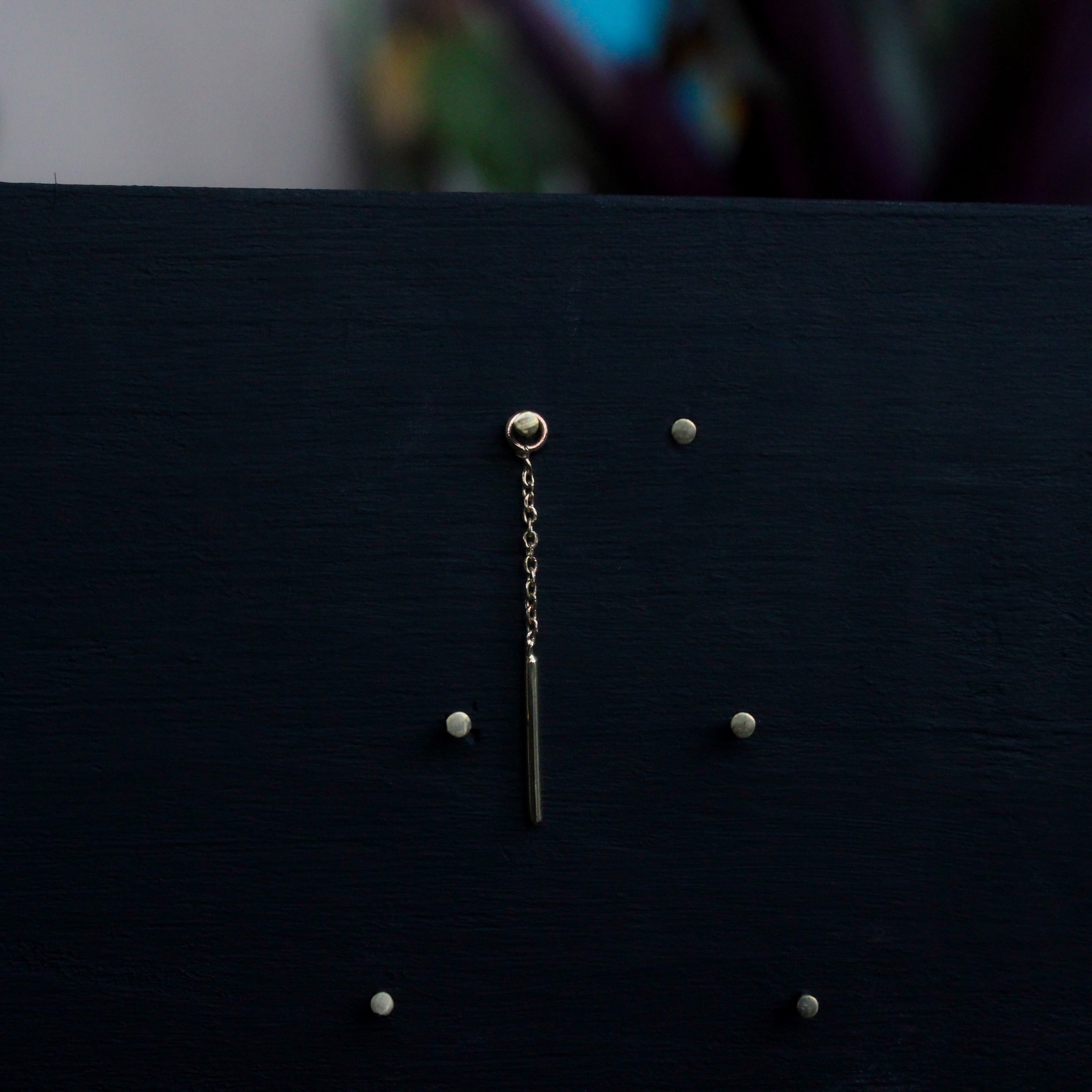 Solid Gold Piercing Bar Chain – Athame Adornment